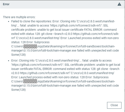 Toolchain manager cannot download nRF Connect SDK v2.8.0 - Nordic Q&A - Nordic DevZone - Nordic ...