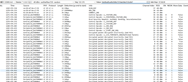 After the LTK is entered, the wireshark still fails to decode - Nordic Q&A - Nordic DevZone ...