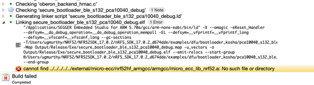 Error While Linking Secure Bootloaderbles132pca10040debug Nordic Qanda Nordic Devzone 7289