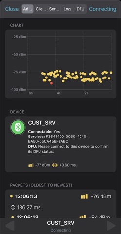 BLE service not advertising if characteristics are added - Nordic Q&A - Nordic DevZone - Nordic ...