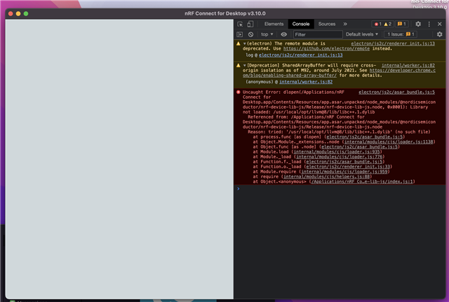 Nrf Connect Impossible Installed On Macos Monterey Nordic Qanda Nordic Devzone Nordic Devzone