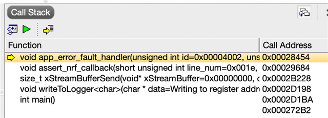 Program Getting Stuck On Nrf Breakpoint Cond After Getting Into A Template Function Nordic Qanda