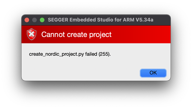 Create Nordic Project Py Failed 255 Nordic Qanda Nordic Devzone Nordic Devzone