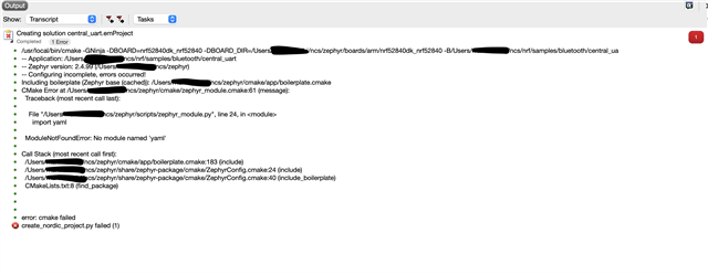 Create Nordic Project Py Failed 1 Can T Seem To Open Any Nrf Connect Sdk Project On Ses