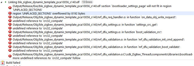 Bootloader Settings Page Will Not Fit In Region Unplacedsections Region Overflowed By 8192 1757