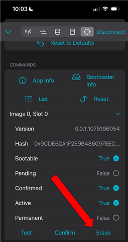 nRF Connect for Mobile: iOS "erase" command runs "reset" command instead - Nordic Q&A - Nordic ...