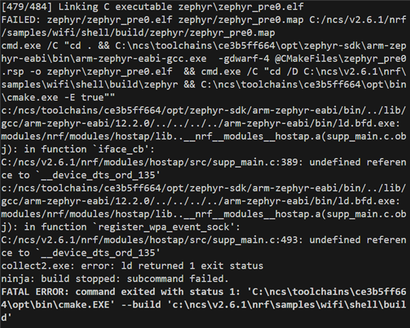 nrf52840dk with nrf7002ek failed to build when - Nordic Q&A - Nordic DevZone - Nordic DevZone