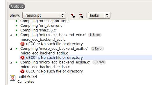 Getting The Error While Building Dfu Secure Bootloader Project In Ses V5 42a Nordic Qanda