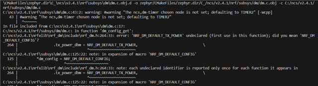 Build Nrfdm Sample Code For Nrf5340 Dk Board And Got Error Message Nordic Qanda Nordic 