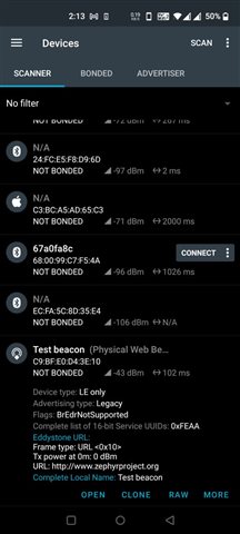 beacon sample do not work - Nordic Q&A - Nordic DevZone - Nordic DevZone