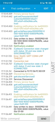 Error: (0x22): GATT CONN LMP TIMEOUT - Nordic Q&A - Nordic DevZone - Nordic DevZone