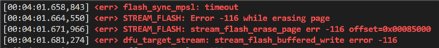 Flashsyncmpsl Timeout When Using Dfutargetmcuboot Nordic Qanda Nordic Devzone Nordic