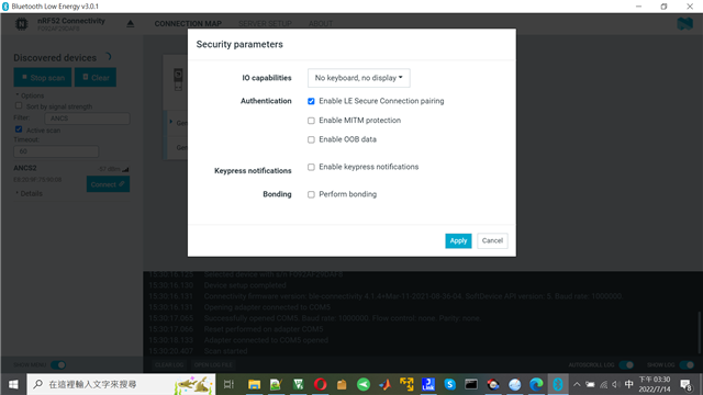 ble_bas_battery_level_update() failed errCode=0x3401 when nRF Connect enable LE secure ...