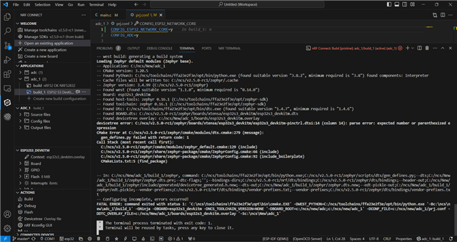 Esp32 Configuration On Nordic Connect Sdk Nordic Qanda Nordic Devzone Nordic Devzone
