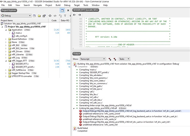 Link Error When Compiling Blinkyexample In Nrf Samples Demo Nordic Qanda Nordic Devzone