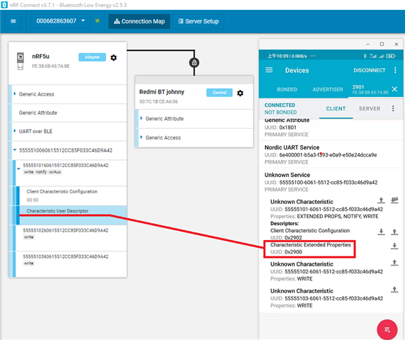 Nrf Connect Ble Added Characteristic User Descriptor Nordic Qanda