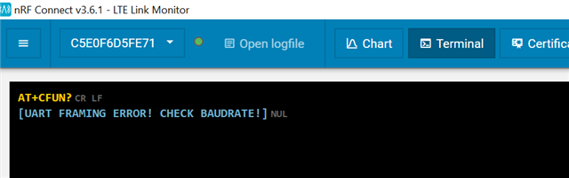 UART FRAMING ERROR when connect Thingy91 - Not able to enter MCUboot mode - Nordic Q&A - Nordic ...