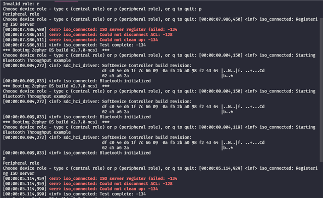 NRF5340: iso_broadcast_receiver error - Nordic Q&A - Nordic DevZone - Nordic DevZone