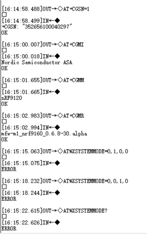some 9160 AT command can not use in my board - Nordic Q&A - Nordic DevZone - Nordic DevZone
