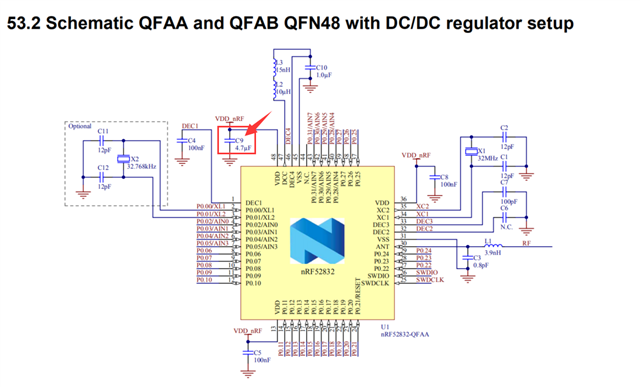 The effect of C9 capacitor on the power consumption of nRF52832 chip - Nordic Q&A - Nordic ...