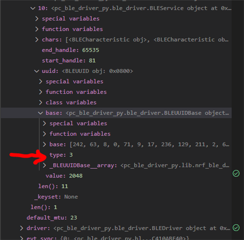 pc-ble-driver-py is assigning one service / characteristics uuid_type=3 - Nordic Q&A - Nordic ...