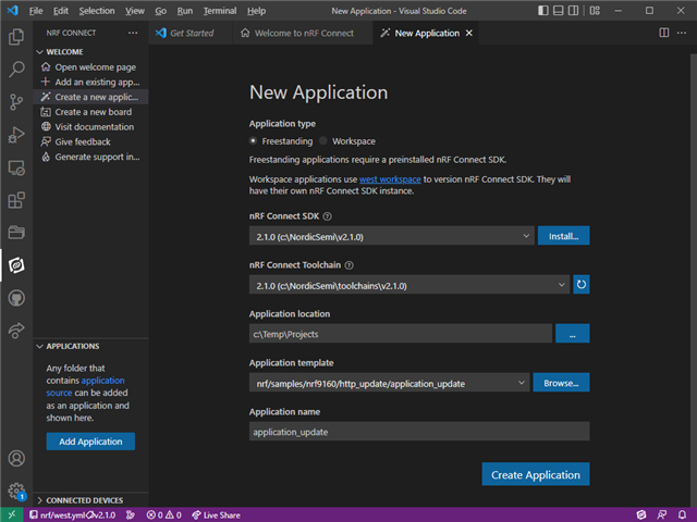 Cannot Create A New Application An Existing West Workspace Nordic Qanda Nordic Devzone