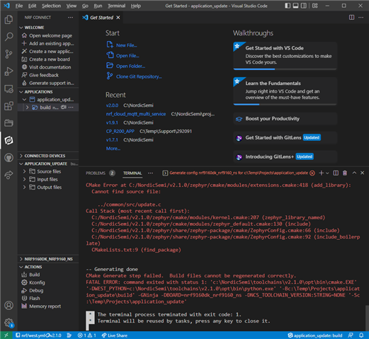 Cannot Create A New Application An Existing West Workspace Nordic Qanda Nordic Devzone