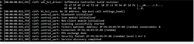 central_uart on nrf52832DK and ble data forwarder on Thingy52 can not connect - Nordic Q&A ...