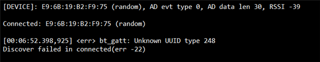 unknown UUID error - Nordic Q&A - Nordic DevZone - Nordic DevZone