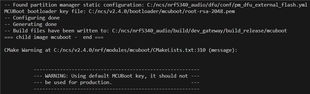 nRF5340 Audio DK Secure Boot won't build - Nordic Q&A - Nordic DevZone - Nordic DevZone