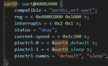 warning: NRFX_UARTE0 was assigned the value 'y' but got the value 'n'; reference to dependencies ...