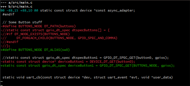 Add Button To Peripheral Uart Example Nordic Qanda Nordic Devzone Nordic Devzone