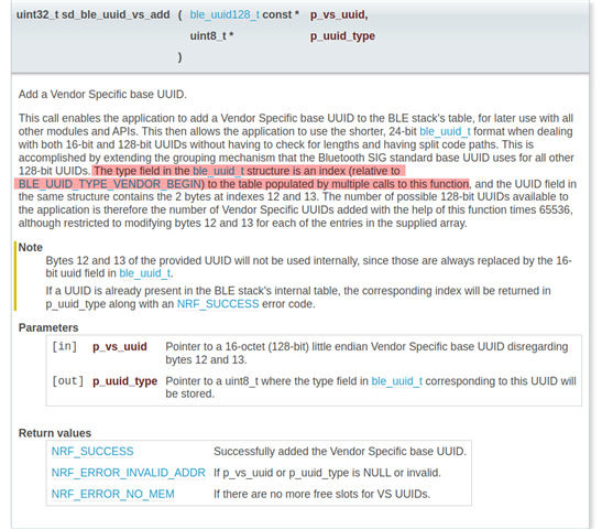 Sd Ble Uuid Vs Add Andnordic Base Uuid Anduuid Type Return Uuid Type As 0x04 Nordic Qanda Nordic