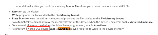 Enable Mcuboot Button In Nrf Connect Desktop Programmer Nordic Qanda Nordic Devzone Nordic 2331