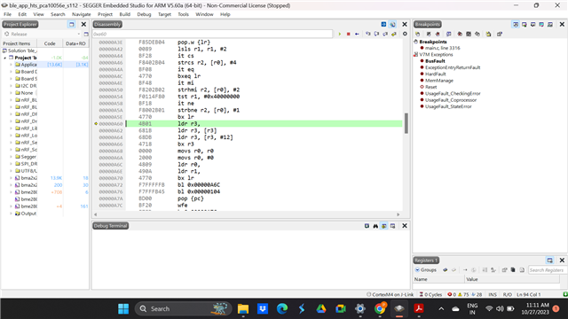 Hardfault handler error - Nordic Q&A - Nordic DevZone - Nordic DevZone