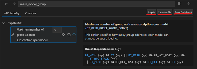 How to config BT_MESH_MODEL_GROUP_COUNT in nRF Kconfig GUI? - Nordic Q&A - Nordic DevZone ...