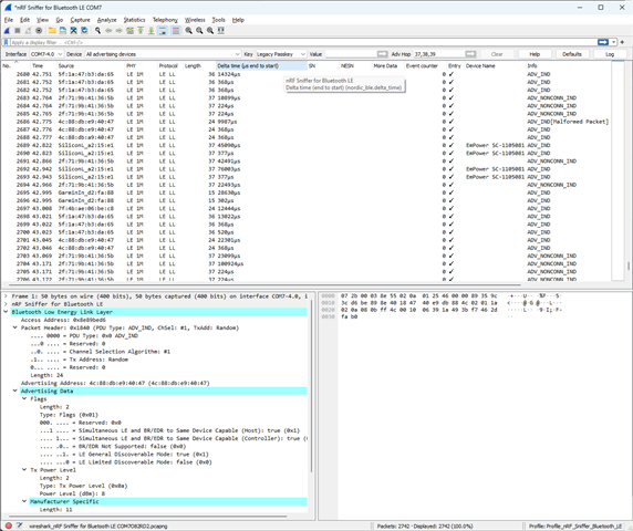 Wireshark not capturing Bluetoorth LE data packets (but does show ... Wireshark not capturing Bluetoorth LE data packets (but does show ...