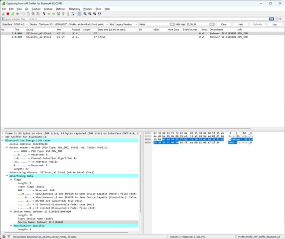 Wireshark Not Capturing Bluetoorth Le Data Packets But Does Show Advertising Packets Nordic