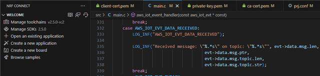 How To Trigger Awsiotevtdatareceived In Awsiot Using Nrf9160dk Nordic Qanda Nordic 8942