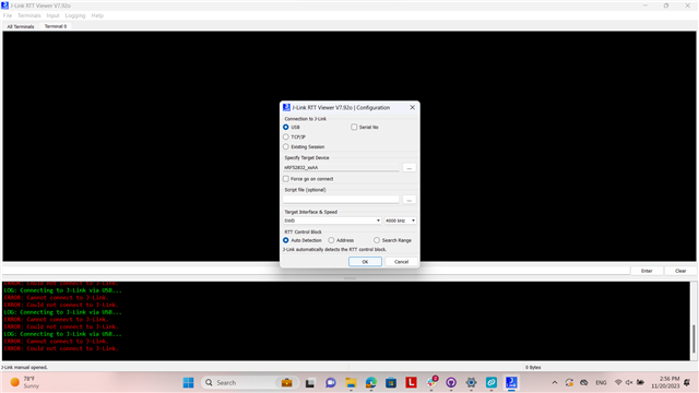 Can Not Connect To Jlink Rtt Viewer And Nrf Connect Programmer Nrf52832 Custom Board Nordic
