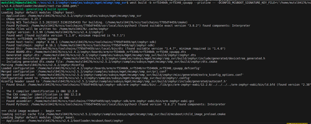 Issue while uploading firmware over Bluetooth using smp_svr program for NRF5340DK board - Nordic ...
