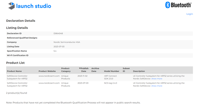 Noridic BLE chip certification - Nordic Q&A - Nordic DevZone - Nordic DevZone