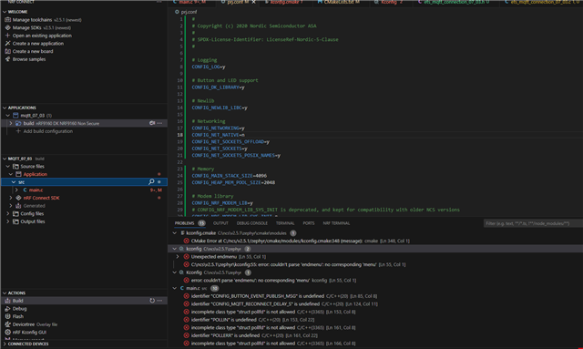 Kconfig tree parse failed how to resolve in my new open project? - Nordic Q&A - Nordic DevZone ...