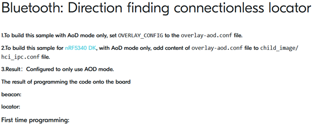 Configuration of CTE data transmission and reception in low-power Bluetooth AOD mode using ...