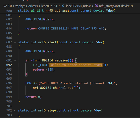 Error While Stopping Radio And Failed To Enter Receive State Nordic Qanda Nordic Devzone