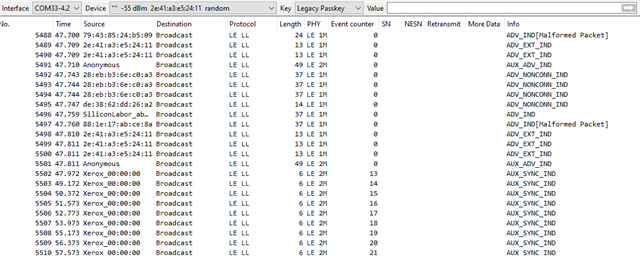 Is the ble-sniffer application able to capture AUX_SYNC_IND advertisement packages? - Nordic Q&A ...