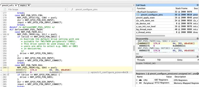 Bus fault on just enabling CONFIG_I2C=y on nrf5340dk - Nordic Q&A - Nordic DevZone - Nordic DevZone