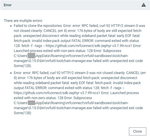 Toolchain manager cannot download nRF Connect SDK v2.8.0 - Nordic Q&A - Nordic DevZone - Nordic ...