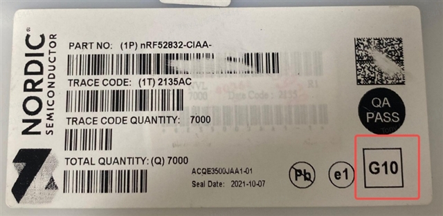 nRF52832-CIAA confirming the product's origin from the label - Nordic Q&A - Nordic DevZone ...