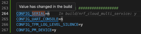 prj.conf values changed in build, and other questions about the nrf ...